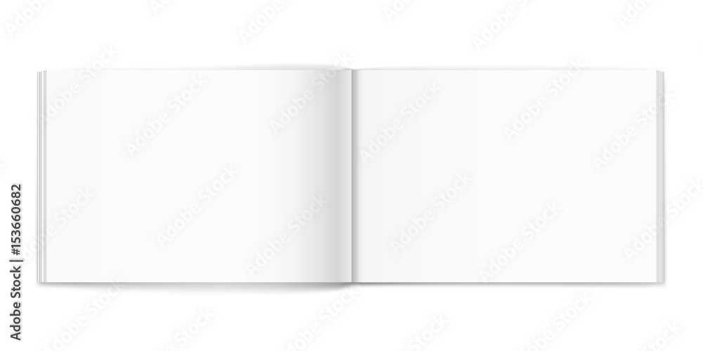 Blank of open album on white background. Template Stock Vector | Adobe ...