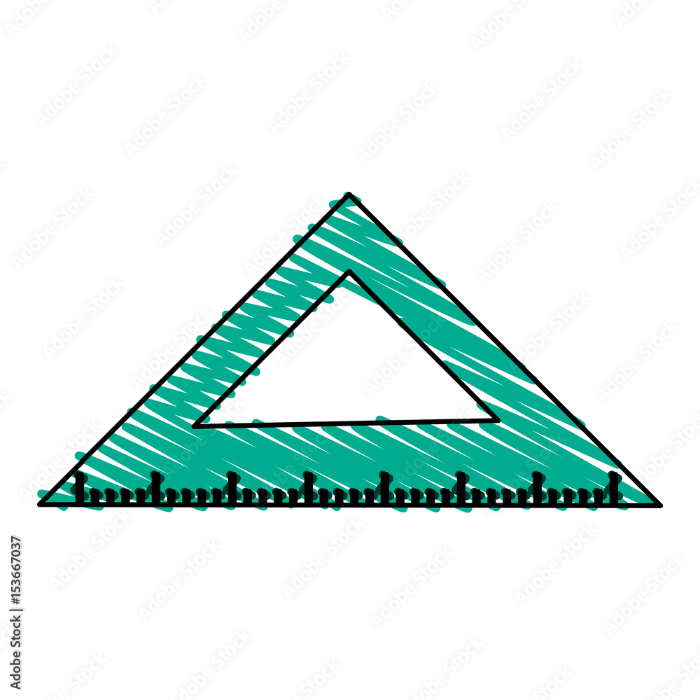 color crayon stripe cartoon green ruler squad for school vector ...