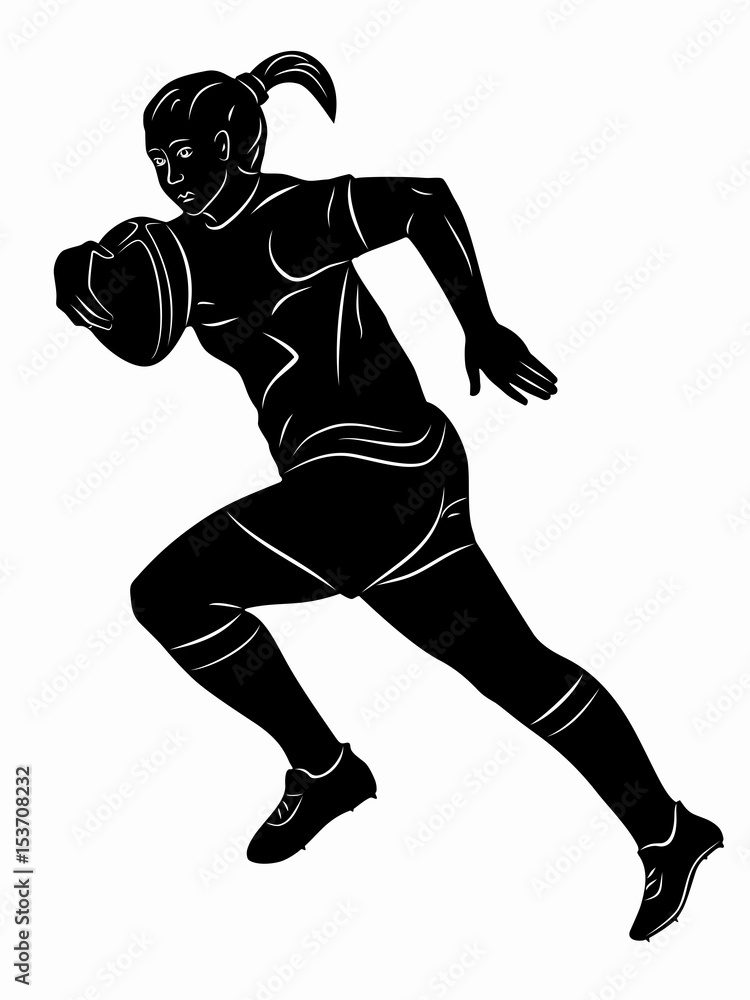 illustration of a rugby player, vector draw Stock Vector | Adobe Stock