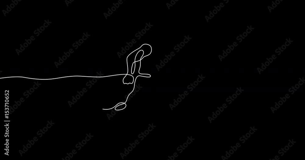 Running motion graphic design using movable single line to create the ...