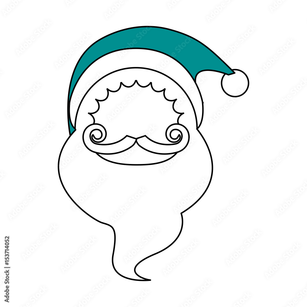 color silhouette image cartoon front view faceless santa claus vector ...