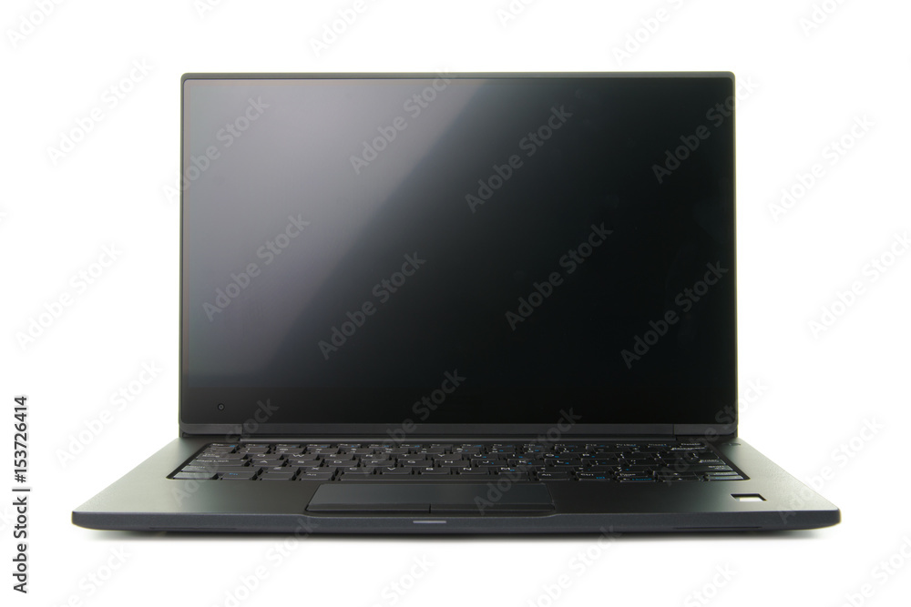 Black laptop computer Stock Photo | Adobe Stock