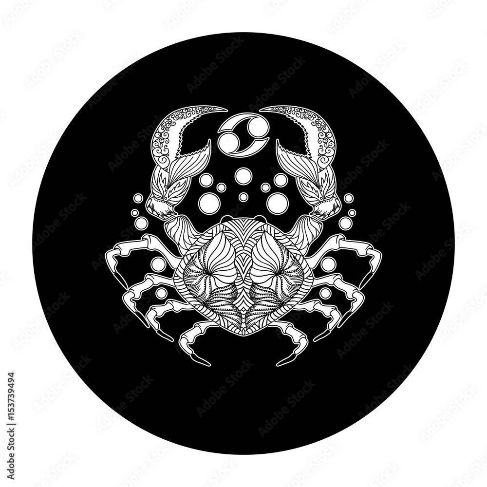 Cancer Zodiac Sign Horoscope Symbol Vector Illustration Stock