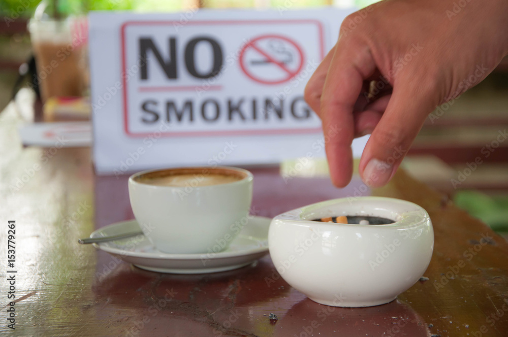 World No Tobacco Day. cigarette. ashtray. No smoking signs. Stock Photo ...