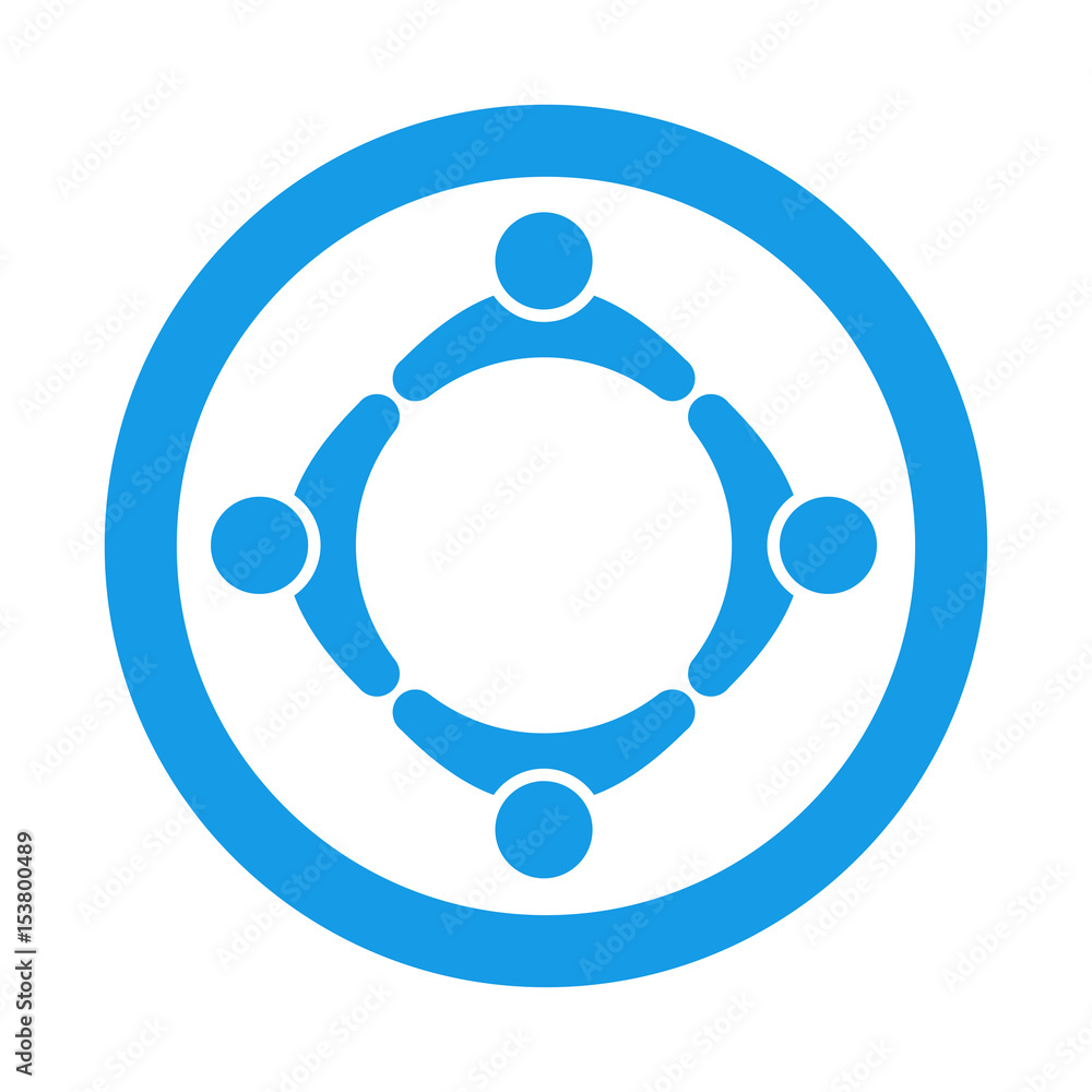 Logotipo circulo de personas en circulo color azul ilustração do Stock ...