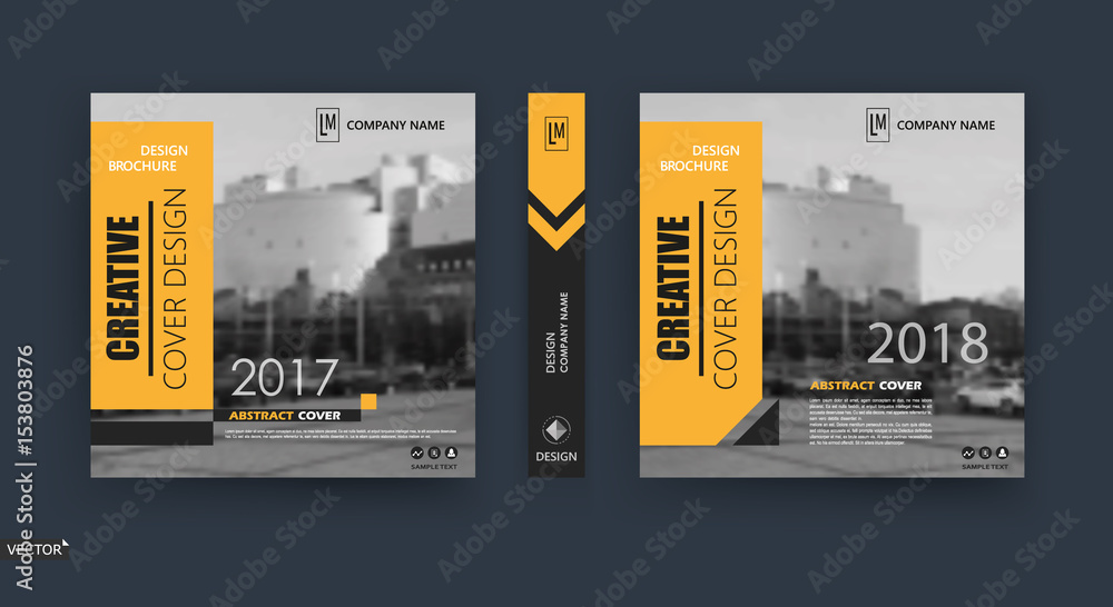 Abstract binder mockup. Techno brochure cover design. Info banner frame. Title sheet model set ...