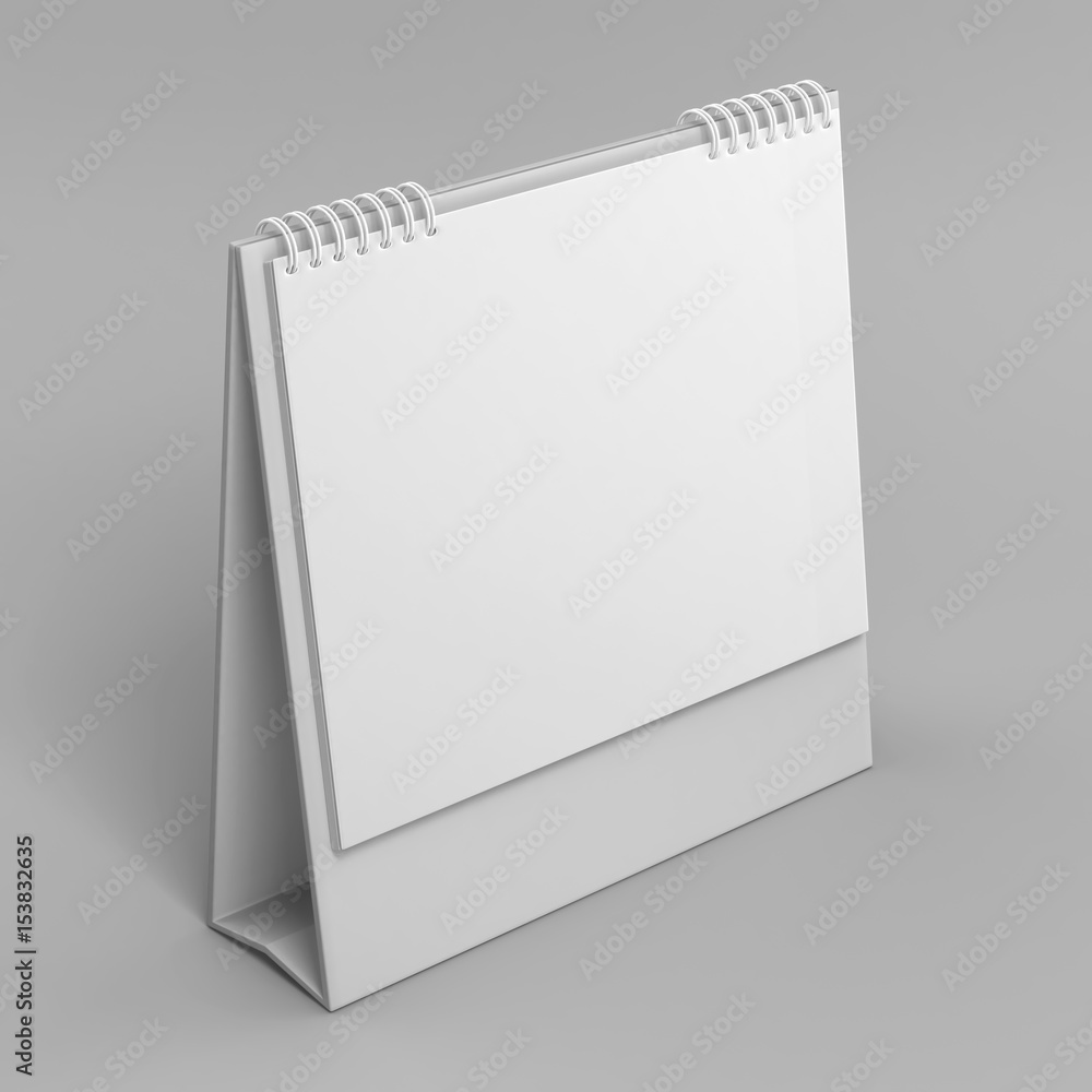 Blank desk top calendar isolated on white background for mock up and ...