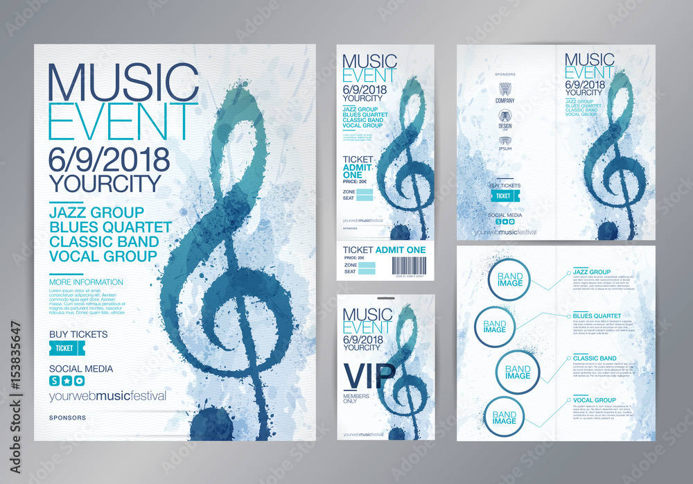 Idea of designs for music events. Stock Vector | Adobe Stock