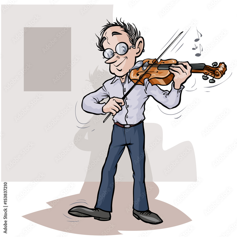 Cartoon violinist. Stock Vector | Adobe Stock