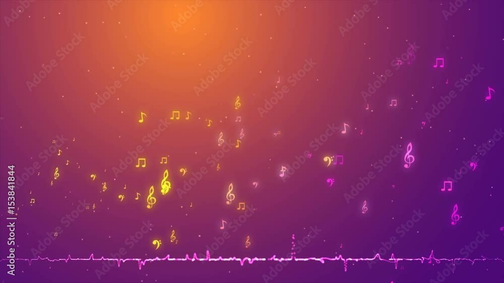 Seamless looping animation background of music notes symbols Stock ...