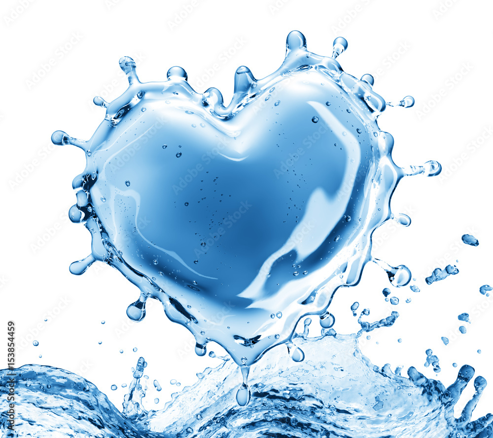 Water splash in the form of a heart. Stock Illustration | Adobe Stock