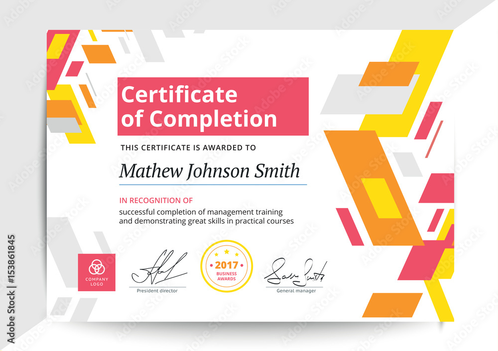 Certificate Of Training Completion Template
