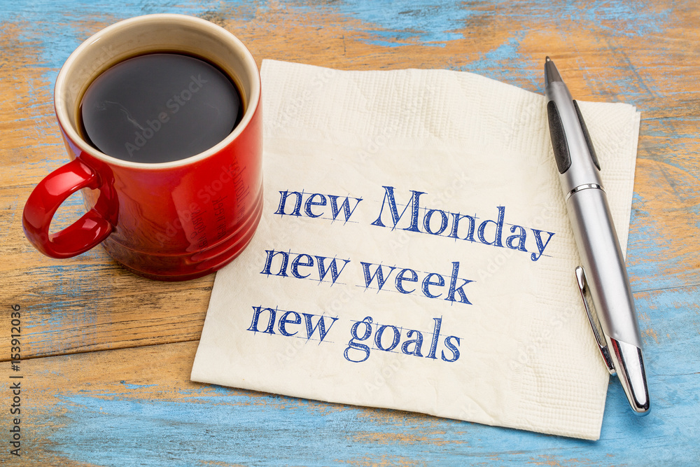 New Monday, week, goals Stock Photo | Adobe Stock