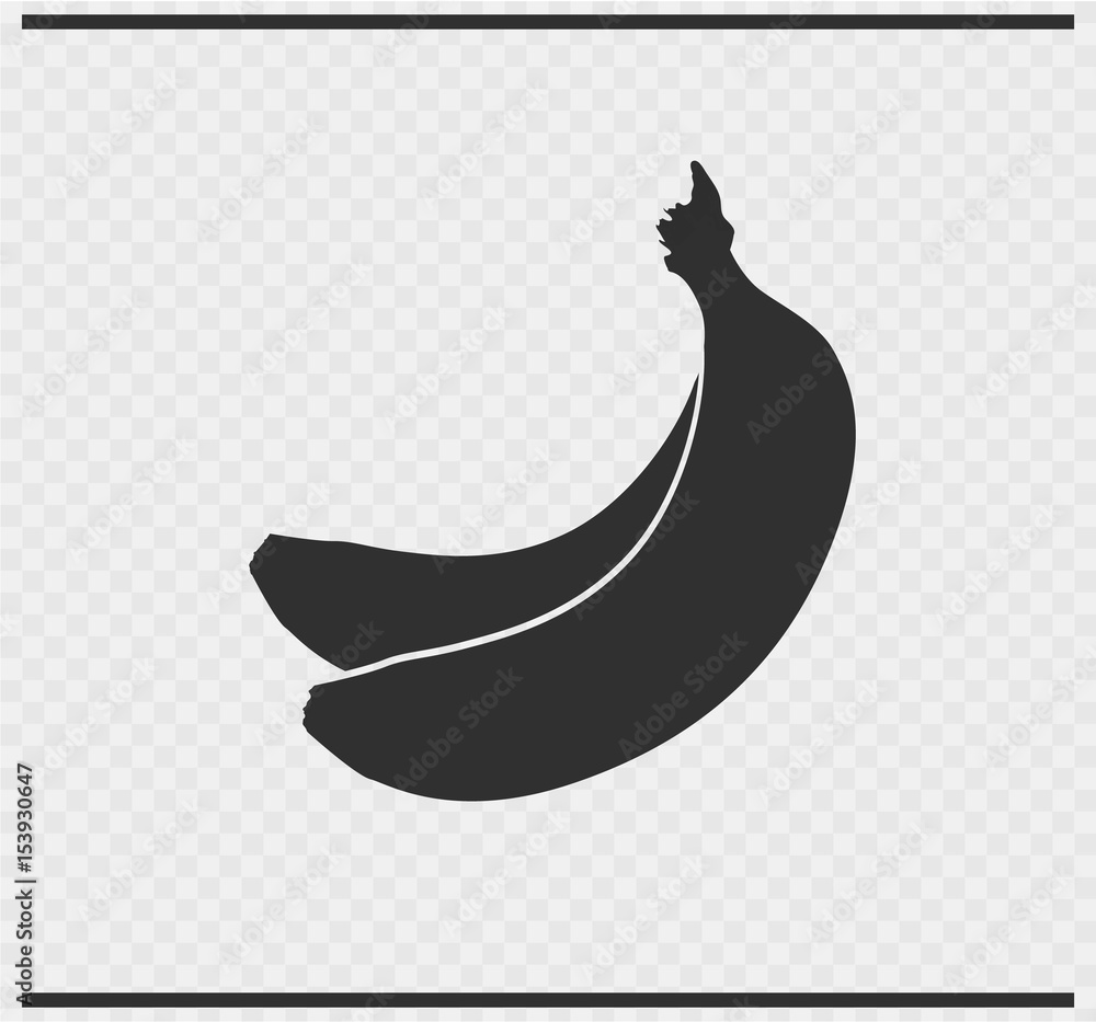 banana icon black color on transparent Stock Vector | Adobe Stock