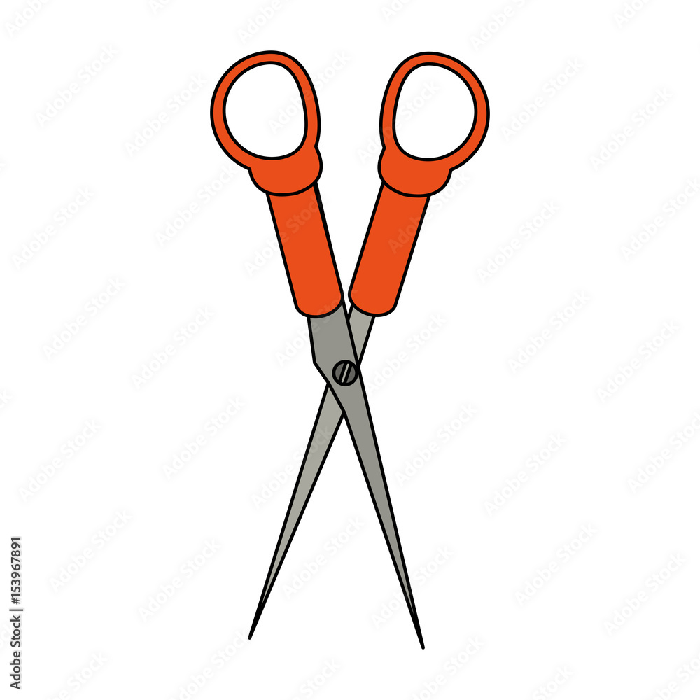 color image cartoon scissors tool for cut vector illustration Stock ...