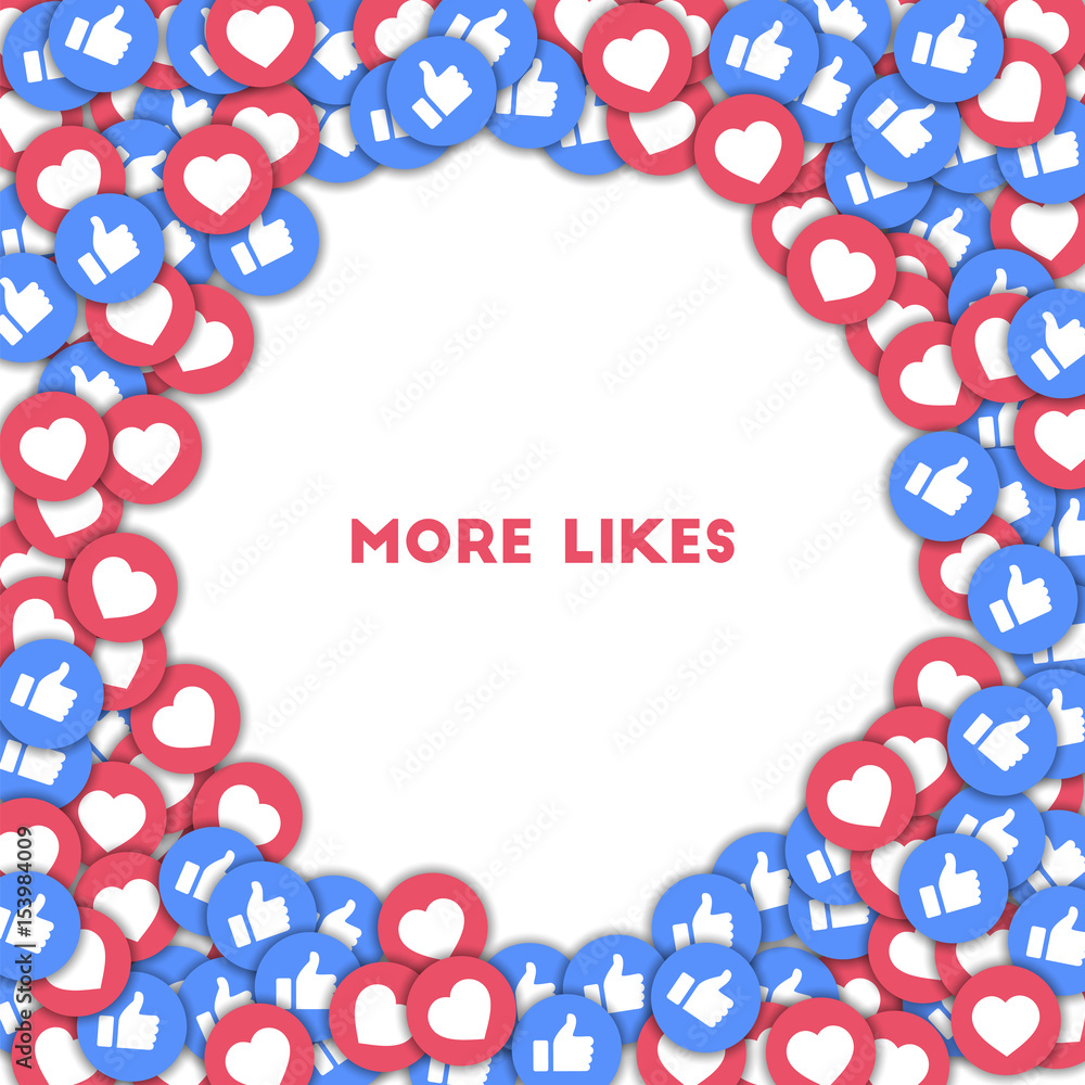 More likes. Social media icons in abstract shape background with ...