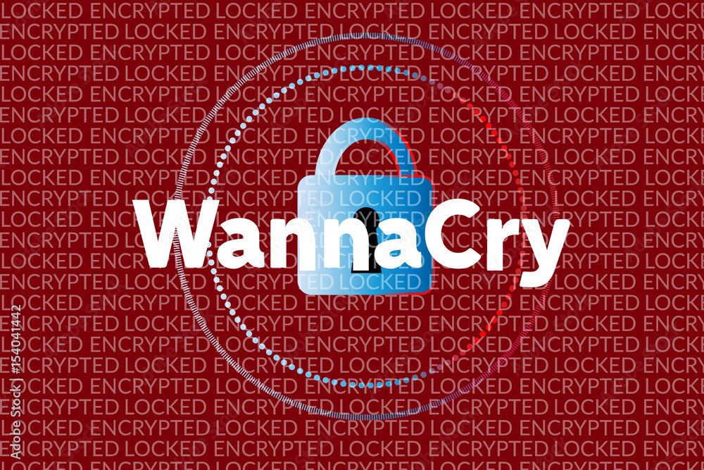 Wanna Cry Virus Cyber Security Lock Stock Illustration | Adobe Stock