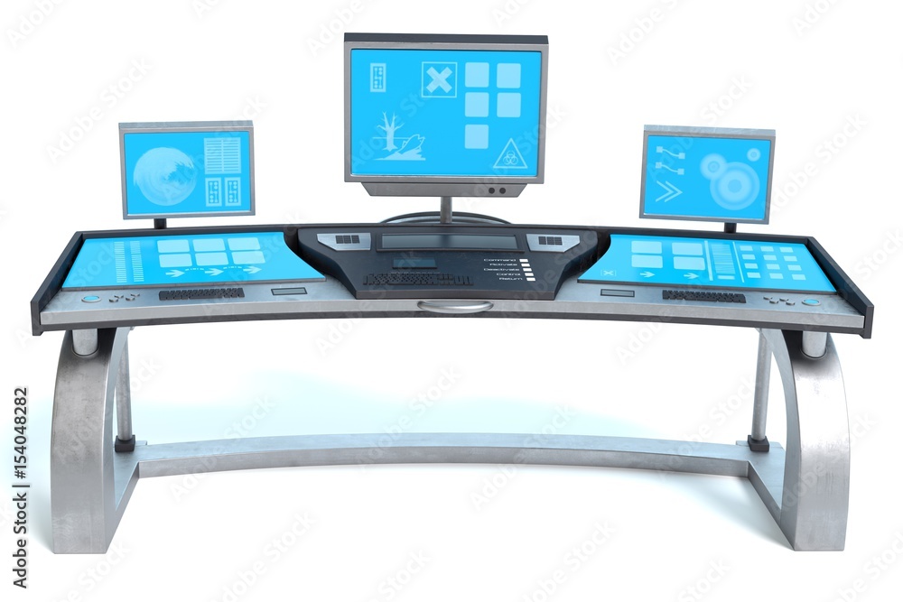 3d illustration of a science fiction control panel Stock Illustration ...