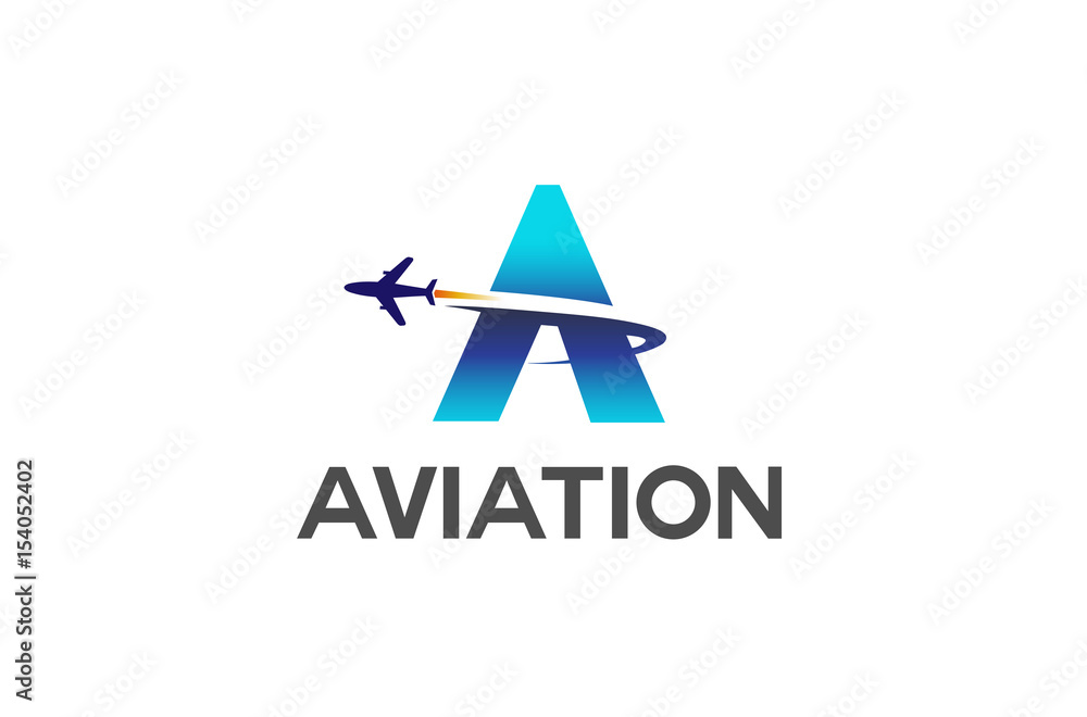 Abstract Letter Airplane Logo Creative Air Design Illustration Stock ...