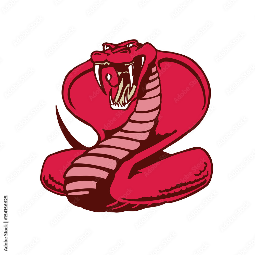 Cobra snake mascot. animal cartoon character Vector Illustration. Stock ...