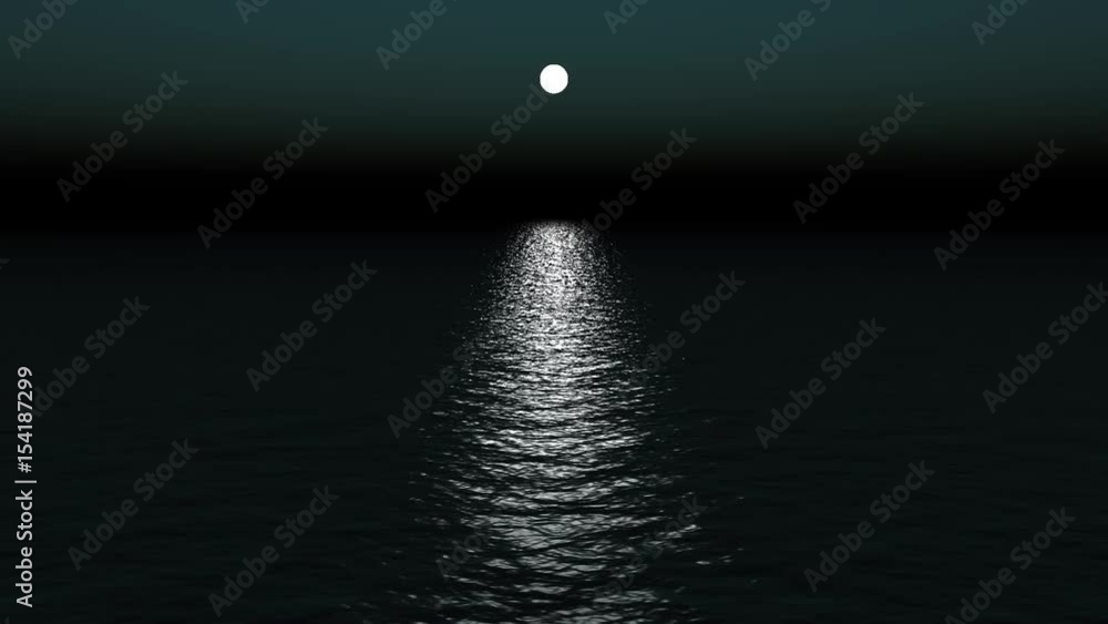 moon light reflect on ocean. Stock Video | Adobe Stock