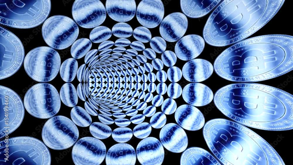 Through Bitcoin electronic money channel tunnel. Stock Video | Adobe Stock