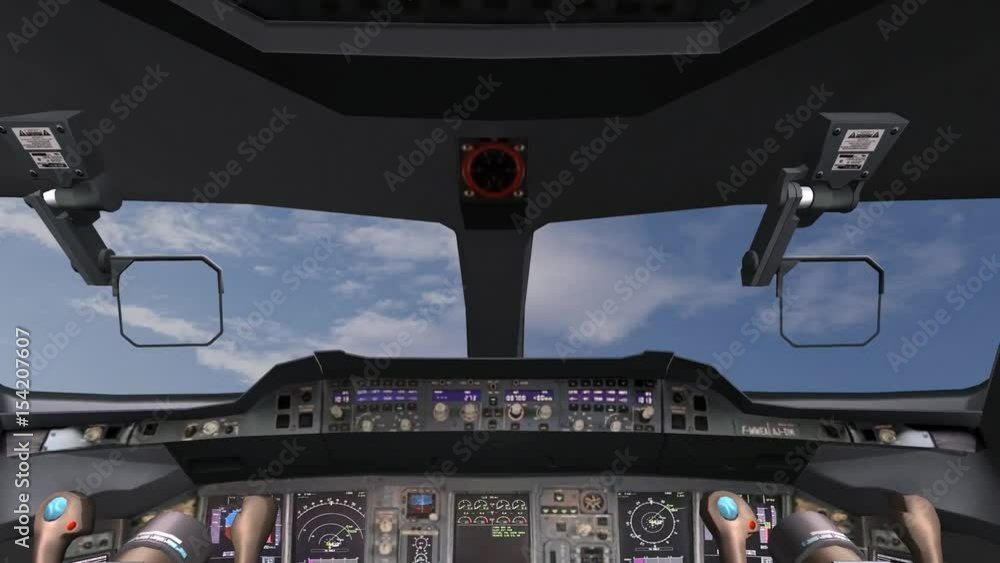 Aircraft cockpit,high-tech dashboard,Pilots operating plane. Stock ビデオ ...