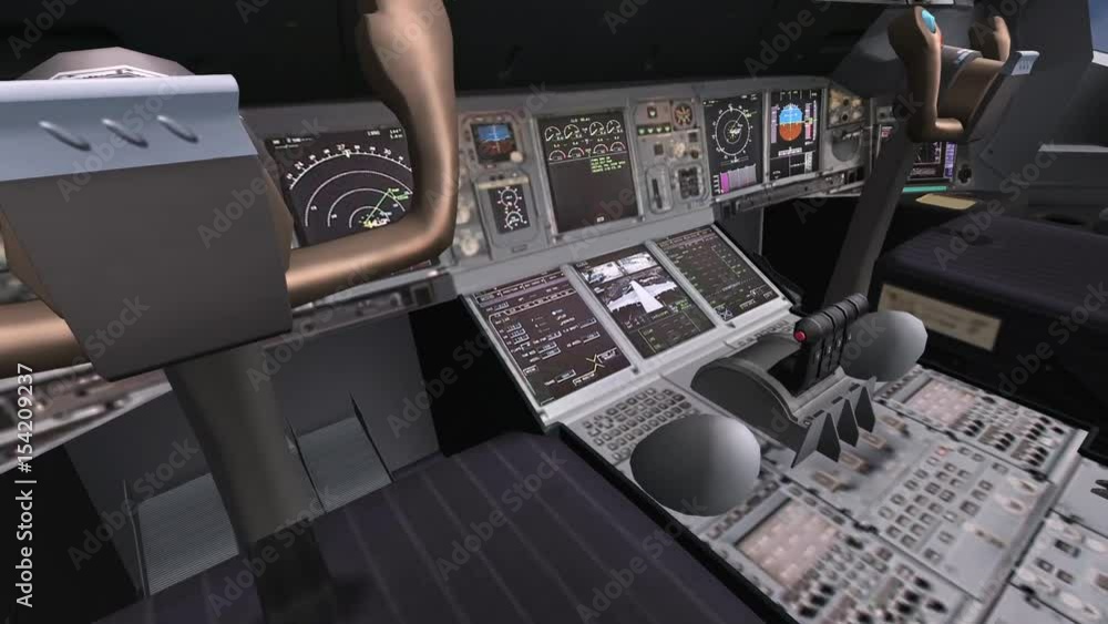 Aircraft cockpit,high-tech dashboard,Pilots operating plane. Stock ビデオ ...