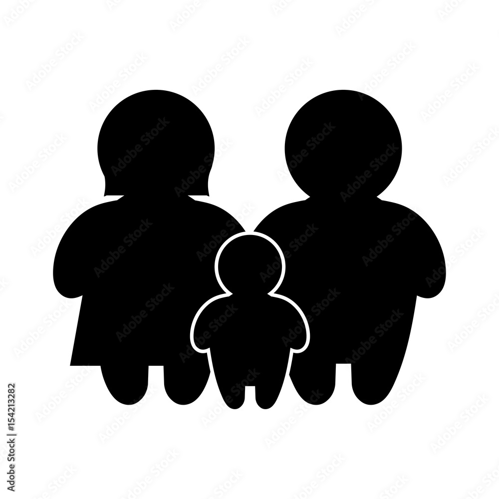 Family with one child icon Stock Vector | Adobe Stock