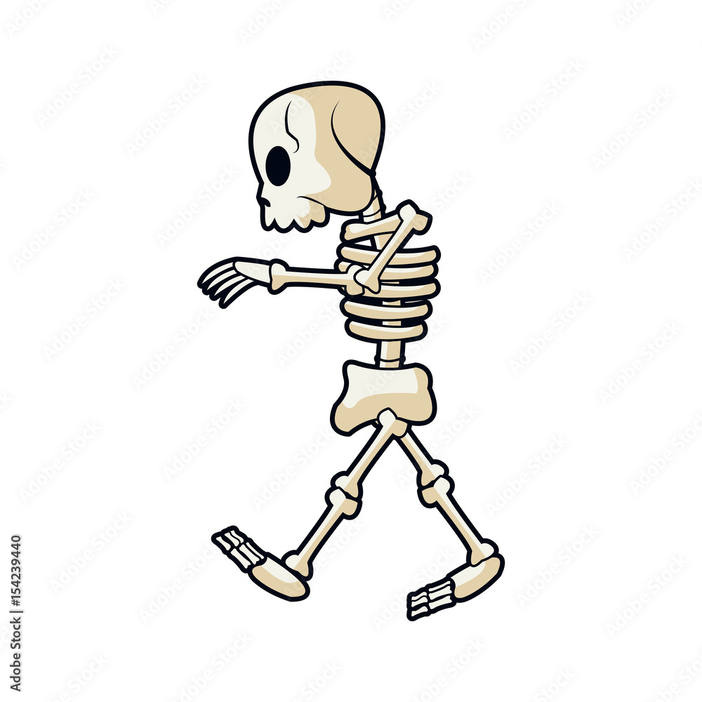 cartoon skeleton bones mystery fairy tale vector illustration Stock Vector | Adobe Stock