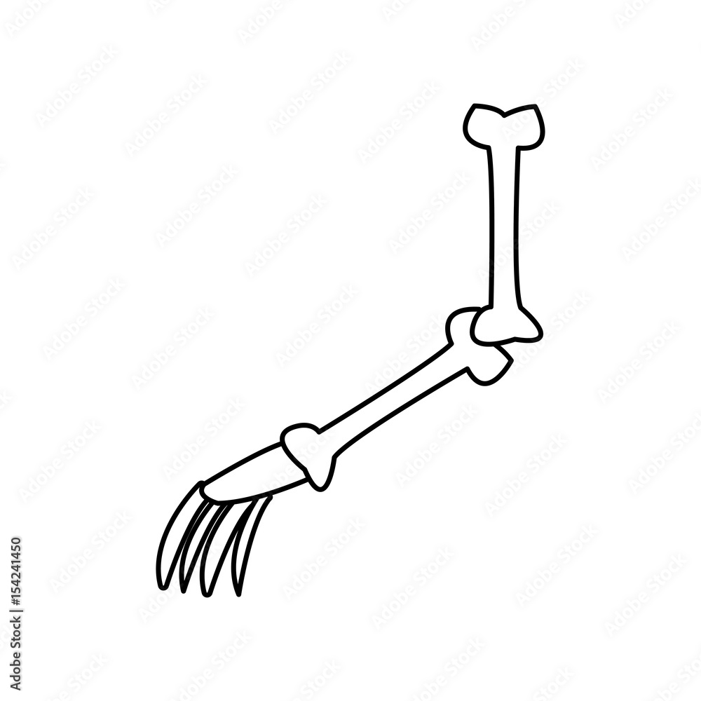 cartoon arm bone part skeleton comic vector illustration Stock Vector ...