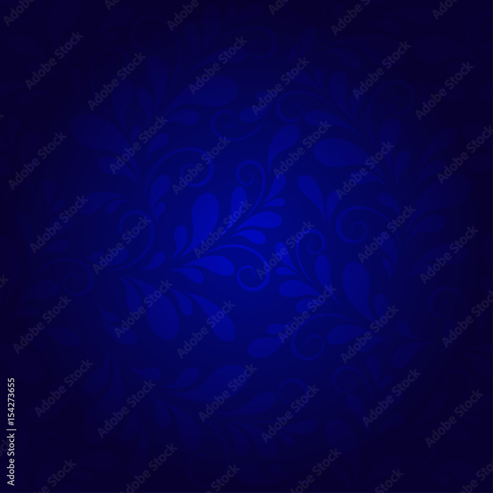 blue background with floral patterns Stock Illustration | Adobe Stock