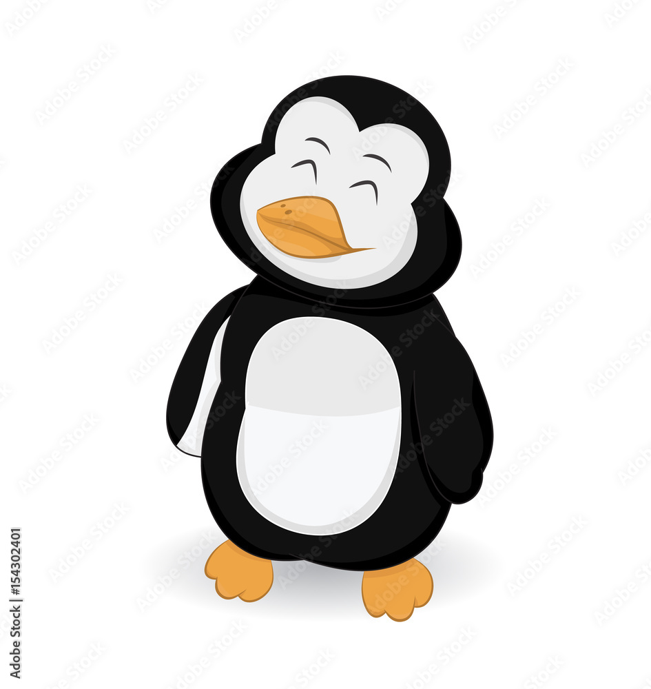 little cute penguin smiling show happy face Stock Vector | Adobe Stock
