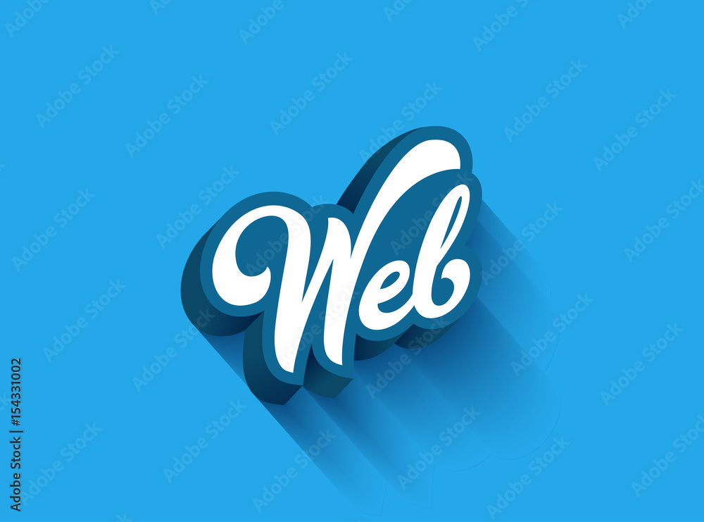 Web text 3D Vector Lettering poster design template Stock Vector ...