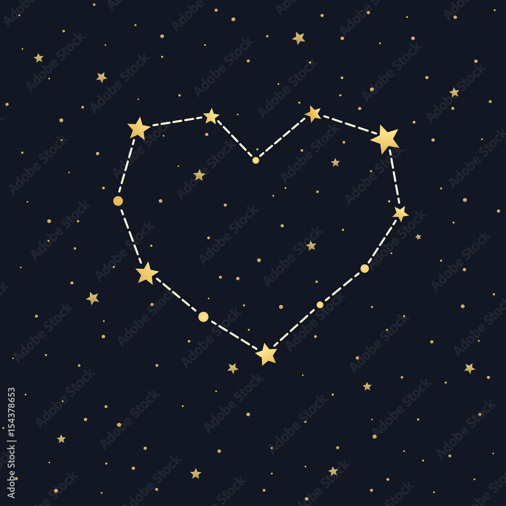 Heart constellation on starry sky Stock Vector | Adobe Stock