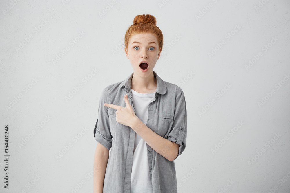 Just have a look at that! Emotional bug-eyed teenage girl having ...