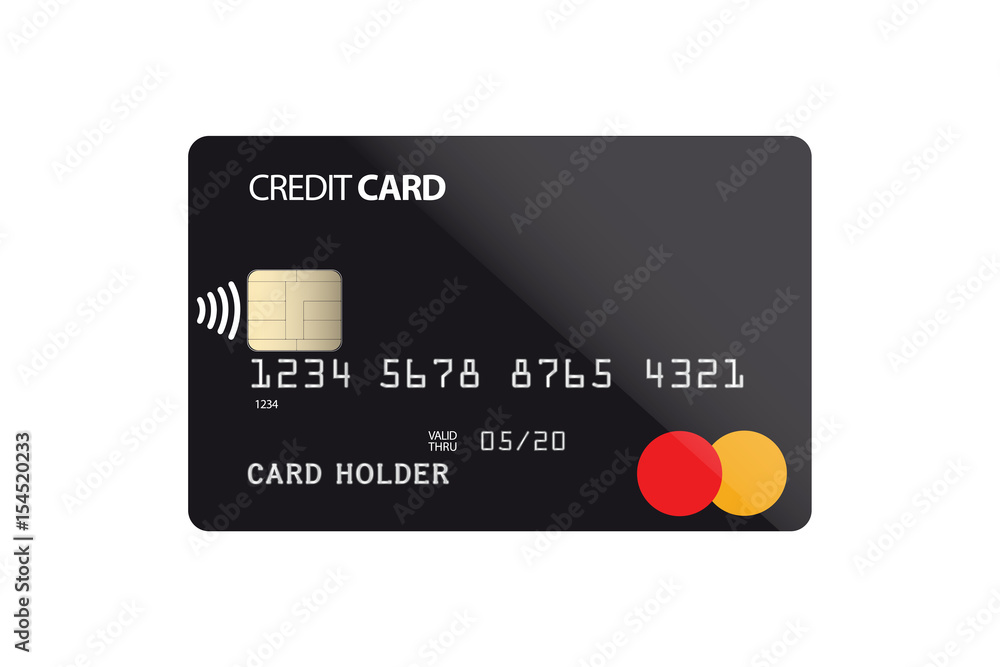 Plastic credit card with NFC chip. Vector illustration. Stock Vector ...