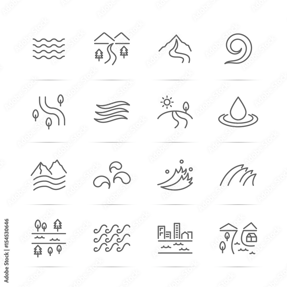river vector line icons Stock Vector | Adobe Stock