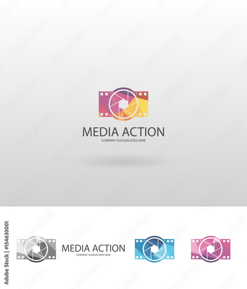 Media logo. Polygonal camera logo Stock Vector | Adobe Stock