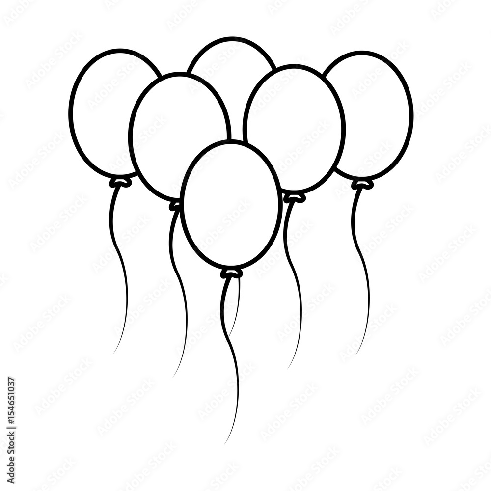 line balloons party to happy birthday decoration Stock Vector | Adobe Stock