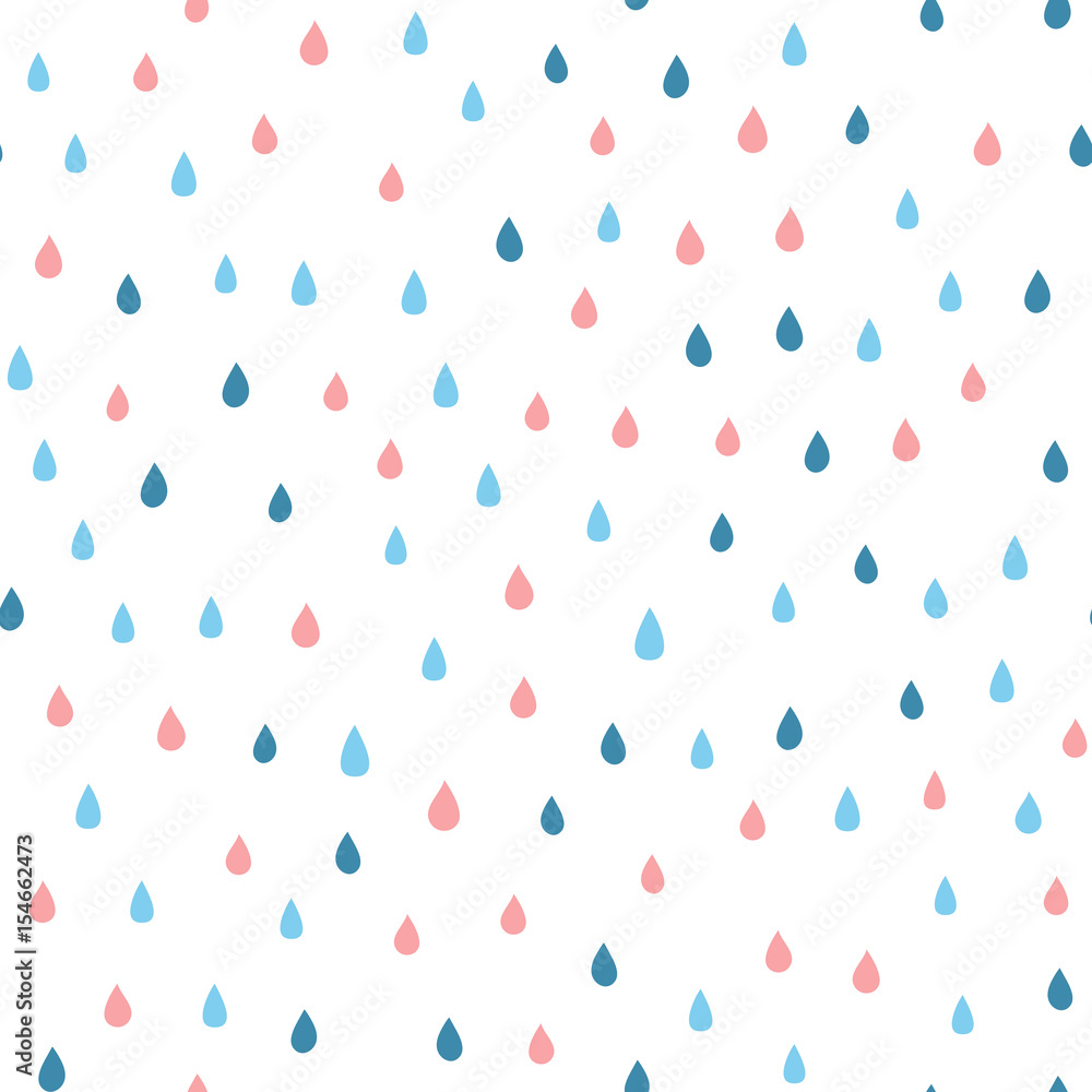 Cartoon rain drops. Seamless pattern with colored raindrops. Stock ...