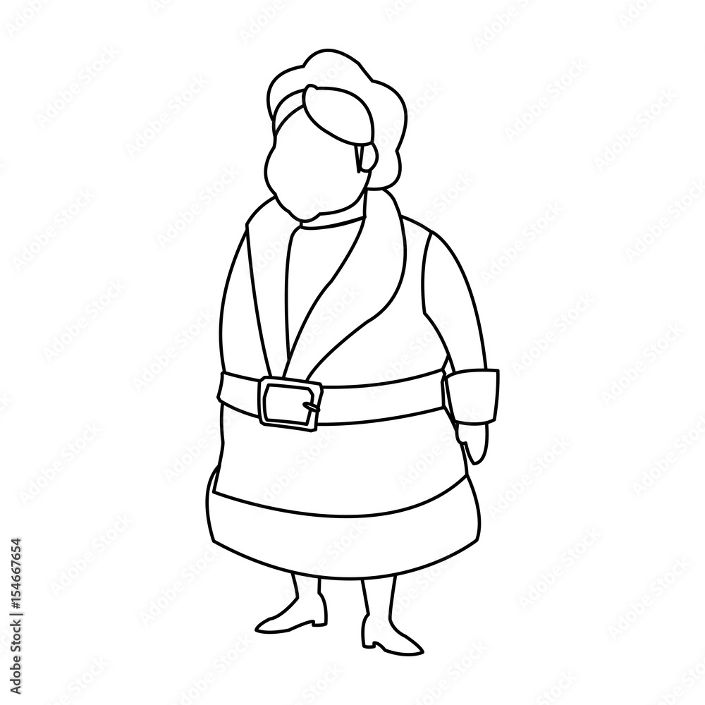 cartoon mrs claus. merry christmas and new year symbol. fun character ...