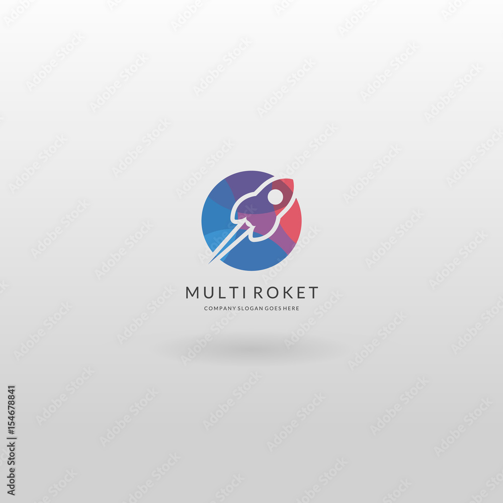 Rocket logo. Multicolored rocket logo Stock Vector | Adobe Stock