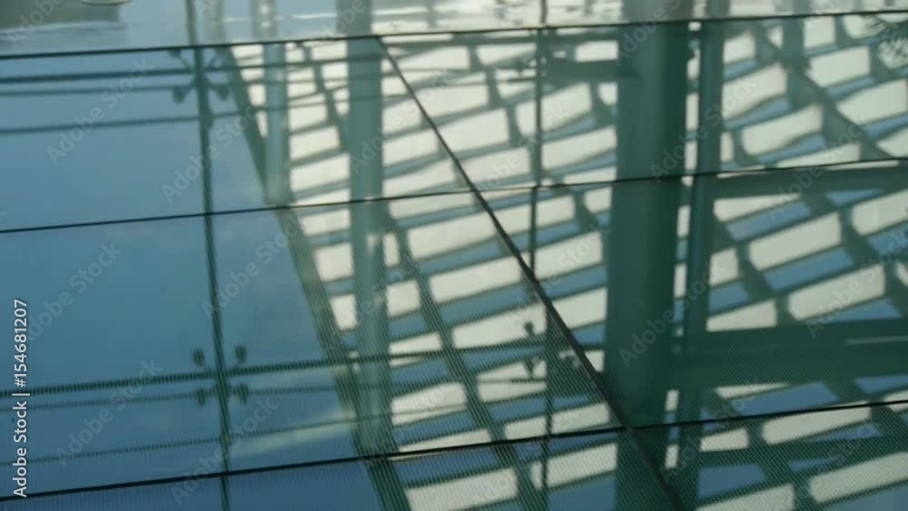 Smooth surface,reflection of roof,Luxury mall glass house,hall,Shadow ...