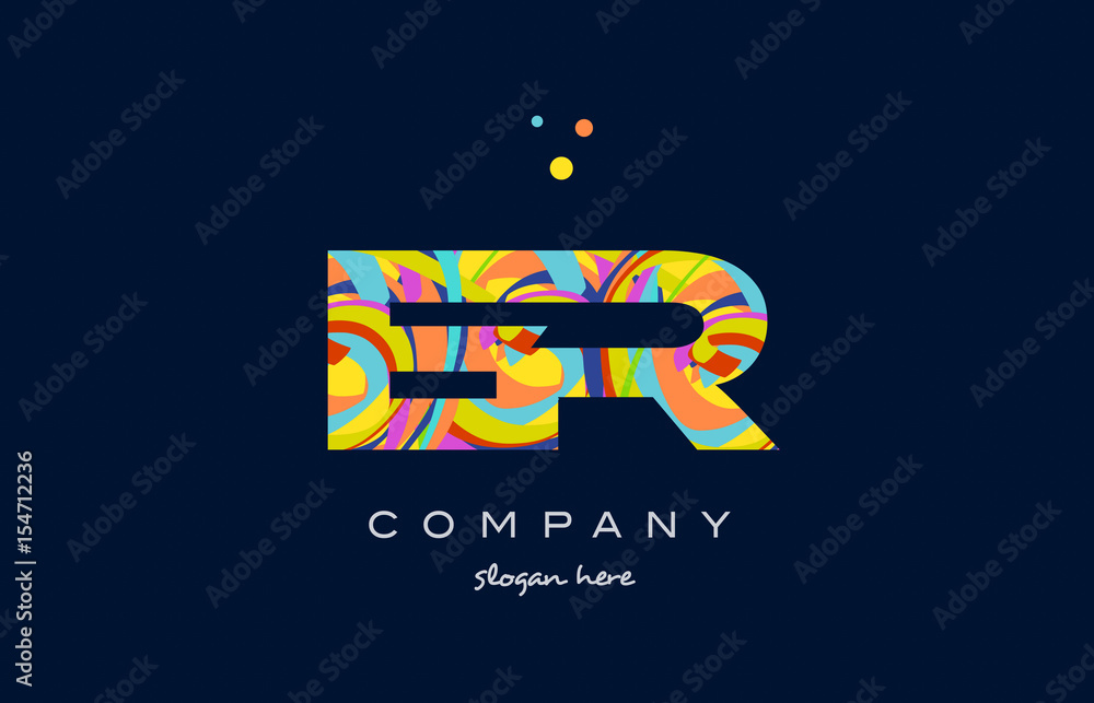 er e r colorful alphabet letter logo icon template vector Stock Vector ...