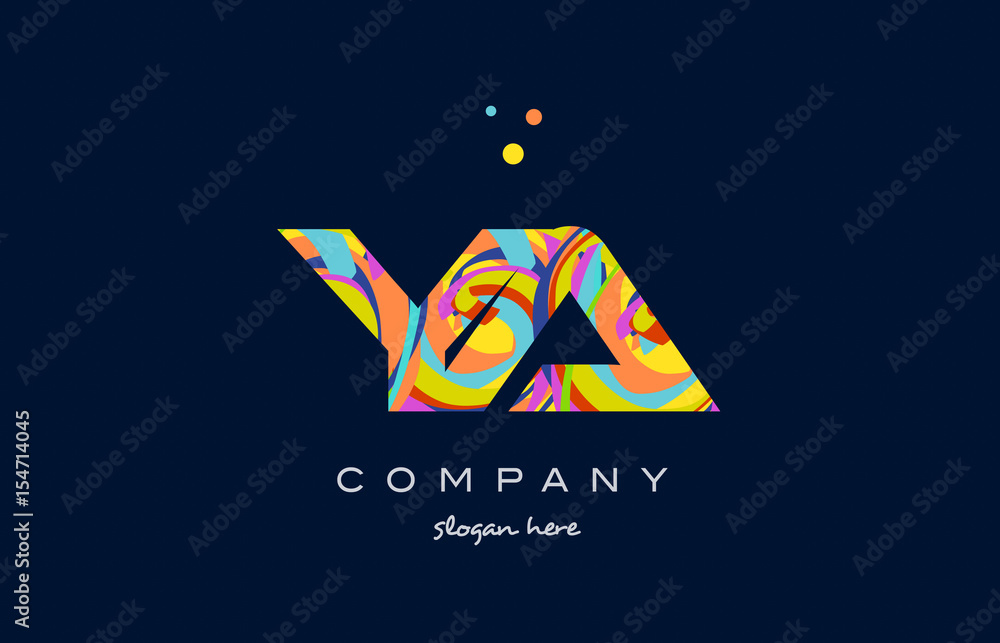 ya y a colorful alphabet letter logo icon template vector Stock Vector ...
