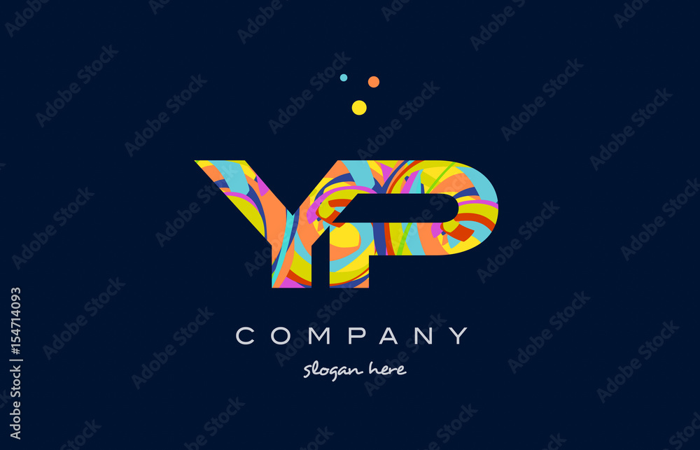 yp y p colorful alphabet letter logo icon template vector Stock Vector ...