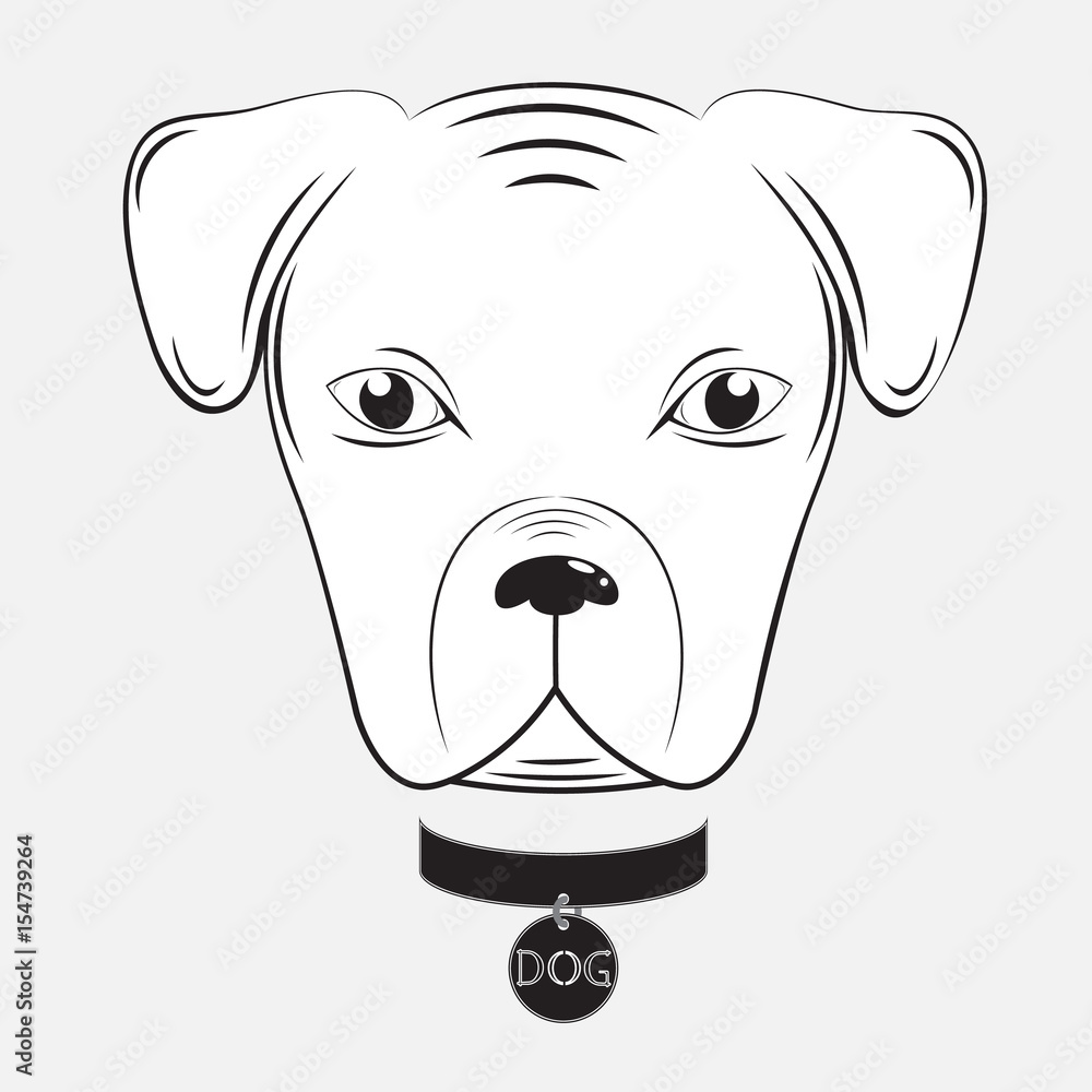 Dog head on a white background Stock Vector | Adobe Stock