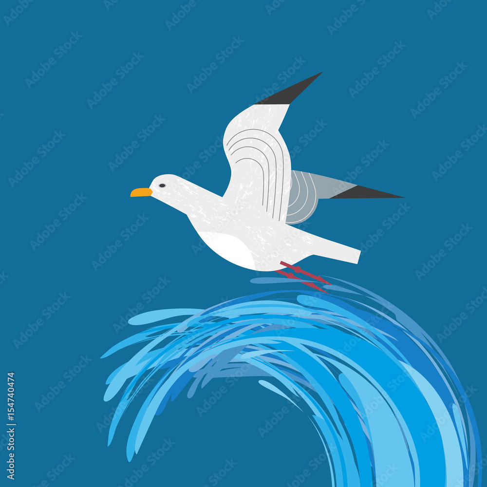Sea gull icon Stock Vector | Adobe Stock