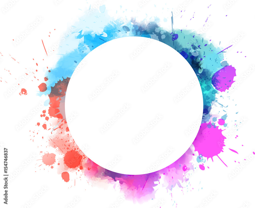 Round watercolor frame background Stock Vector | Adobe Stock
